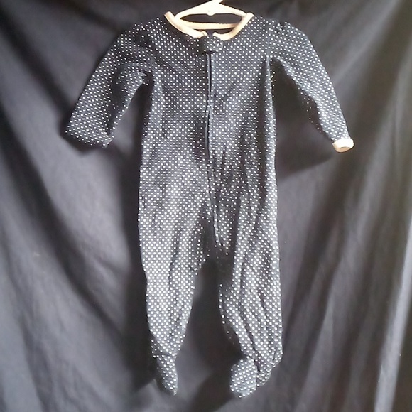 simpal joys | Pajamas | Baby Girl Footed Pjs Dark Blue With White ...